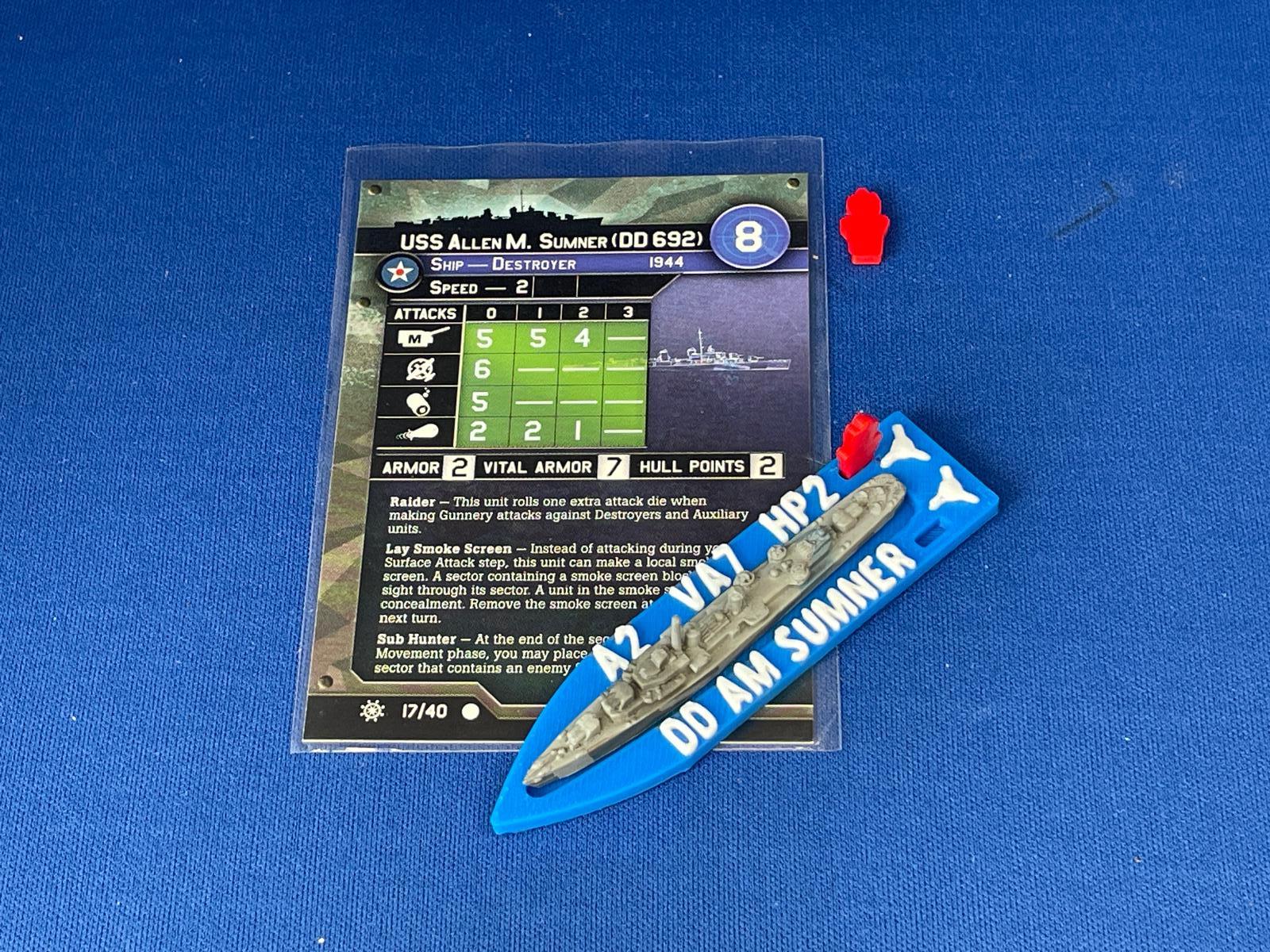 War at Sea USS AM Sumner Ship Base - Game Aid by The Fun Kingdom - Wargaming3D